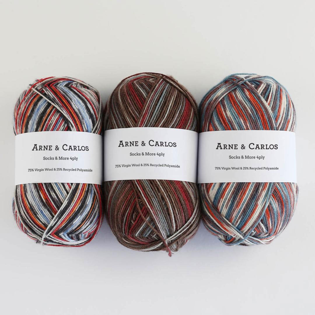 Arne & Carlos Socks & More 4ply Yarn | Self-Patterning Wool Blend